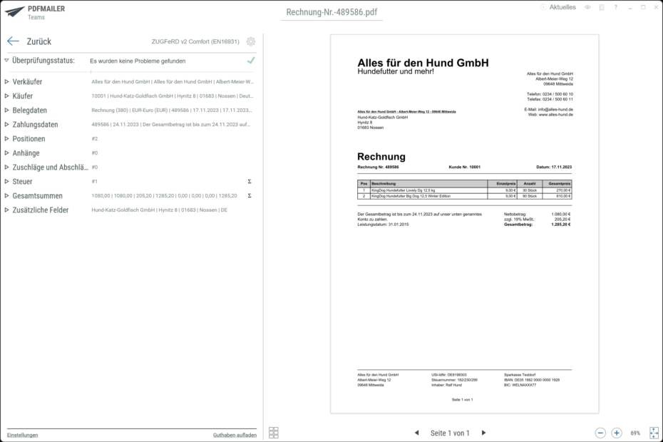 ZUGFeRD XRECHNUNG Software: versenden und empfangen - gotomaxx PDF-Software